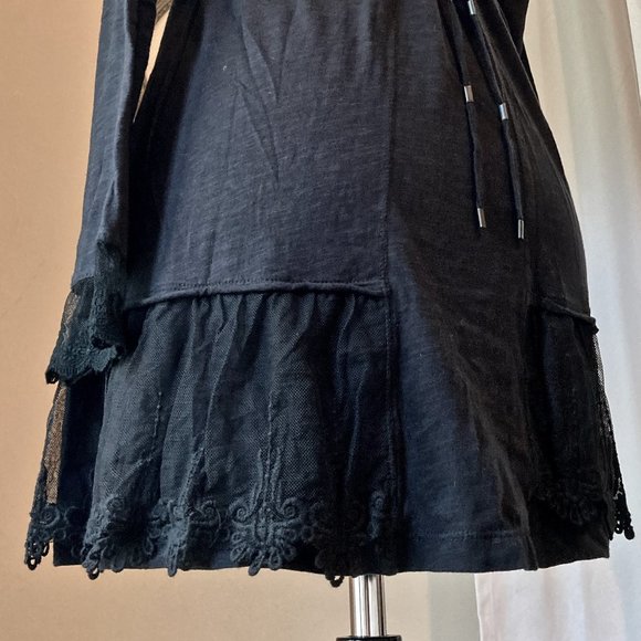 Devi | Dresses | Nwot Devi Dress Black Cotton Dress Or Tunic With Lace ...